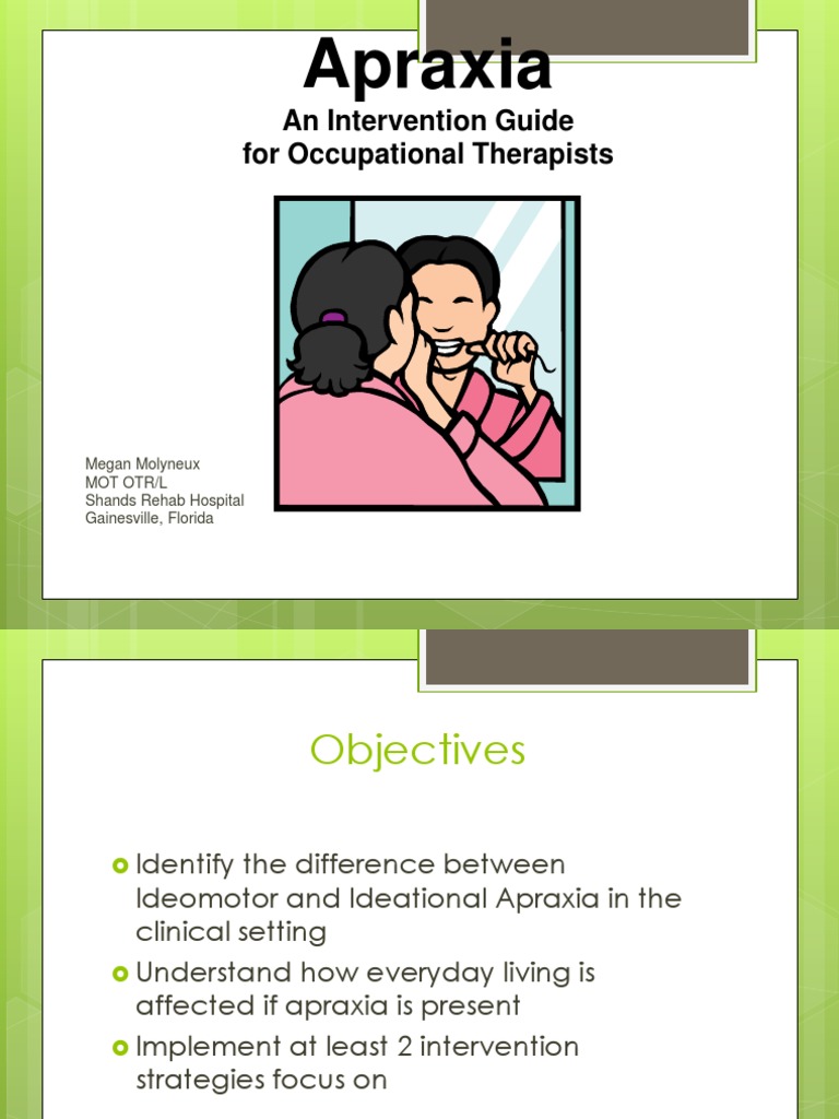 Apraxia Treatment | Neuropsychological Assessment | Earth & Life Sciences