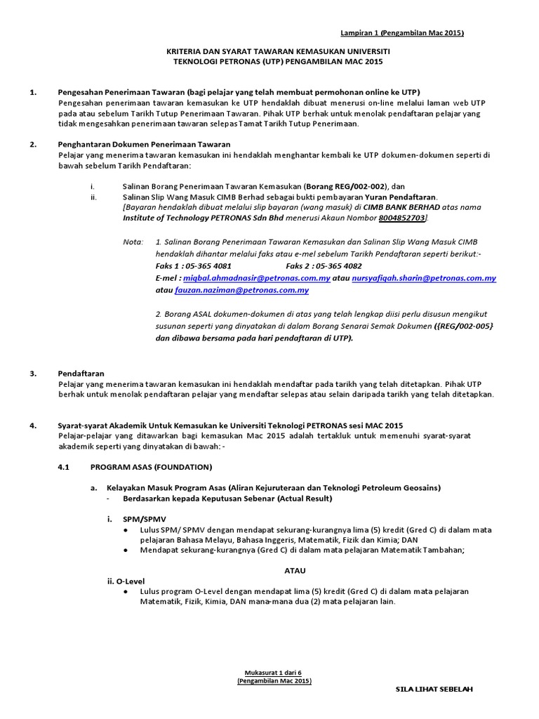 Example: Terms Condition Utp | PDF