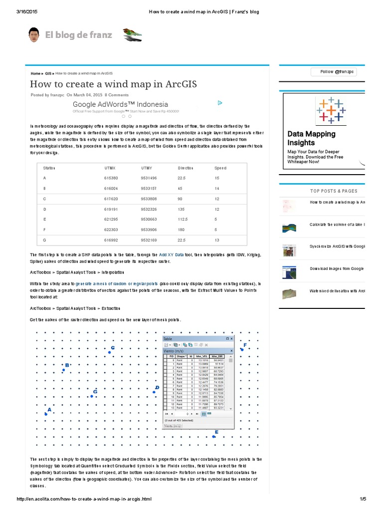 How To Create A Wind Map in ArcGIS - Franz's Blog | PDF | Arc Gis | Esri
