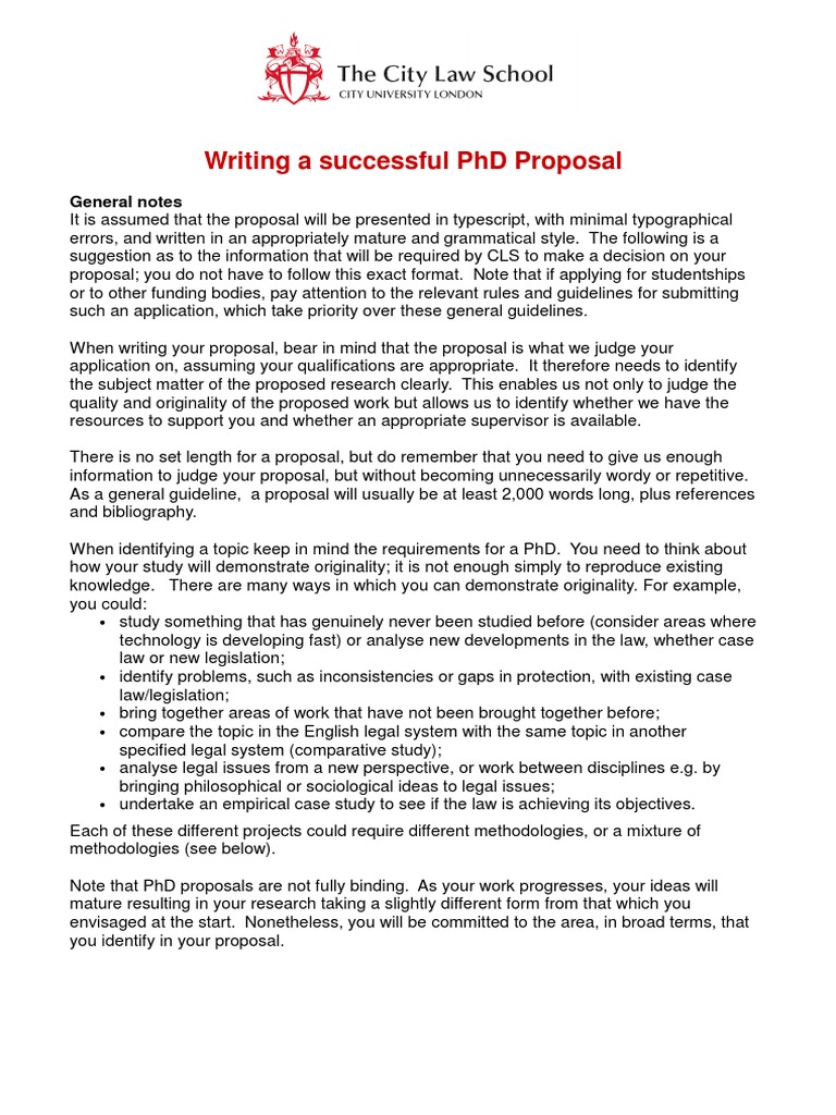 Writing A Successful PHD Proposal Guidance Notes PDF | PDF ...
