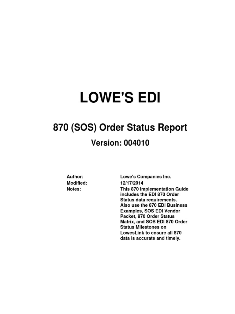 Edi 870 | PDF | Commercial Item Transport And Distribution | Services ...
