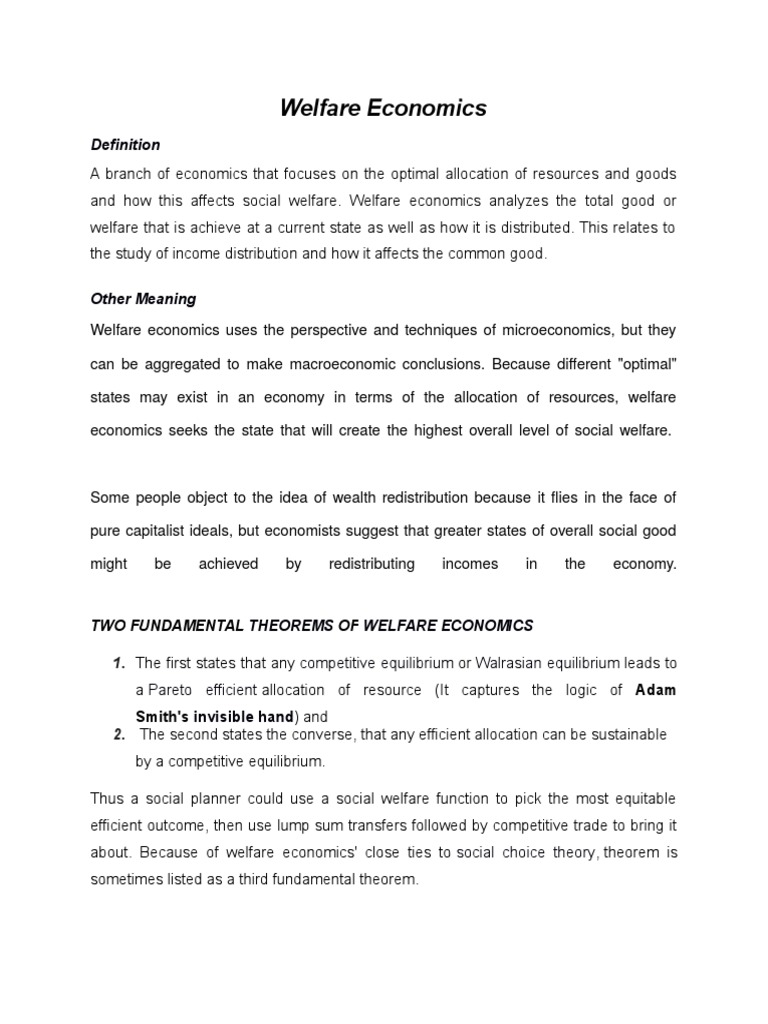 Welfare Economics | PDF | Welfare Economics | Pareto Efficiency