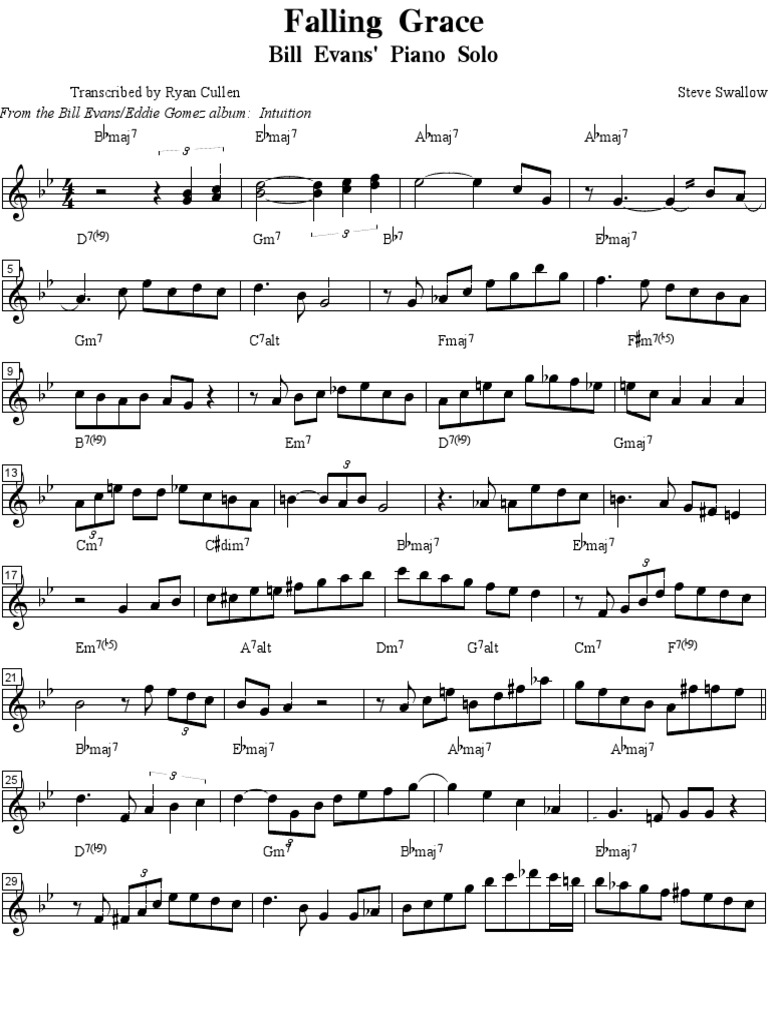 Bill Evans - Falling Grace - PDF | Télécharger gratuitement PDF | musiciens de jazz | Musiciens ...
