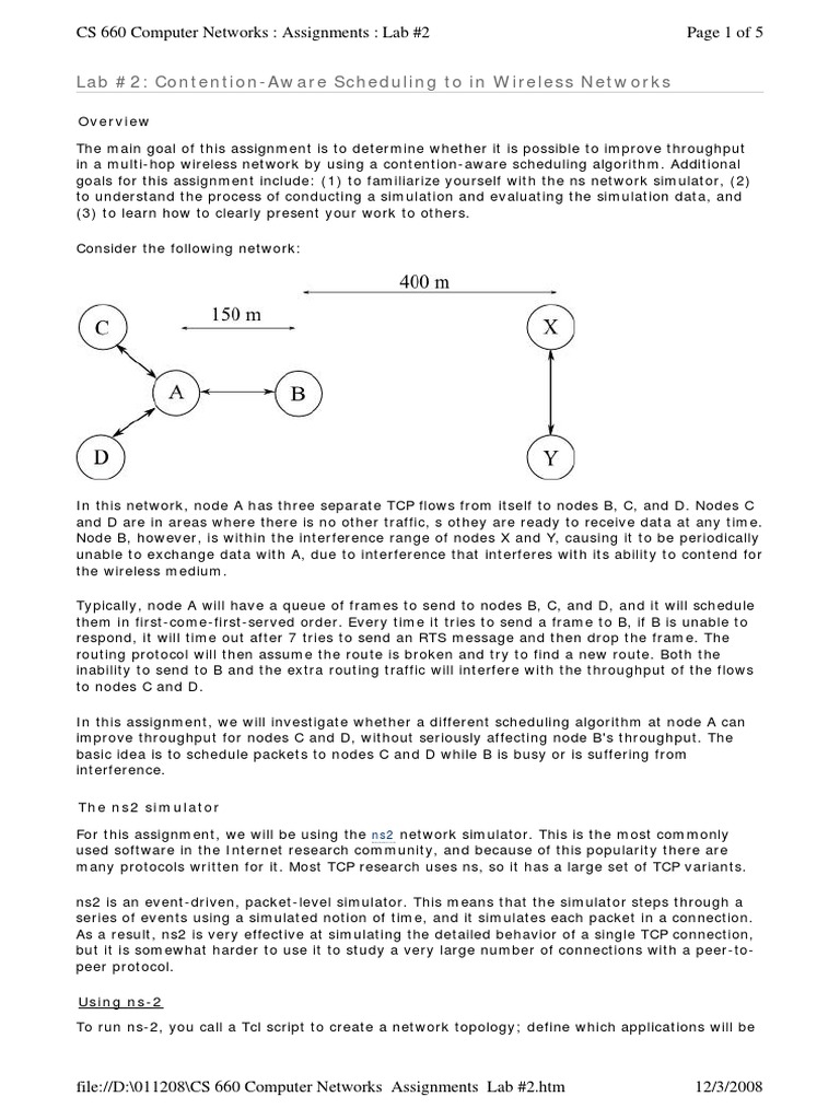 Lab #2: Contention-Aware Scheduling To in Wireless Networks | PDF | Computer Network ...
