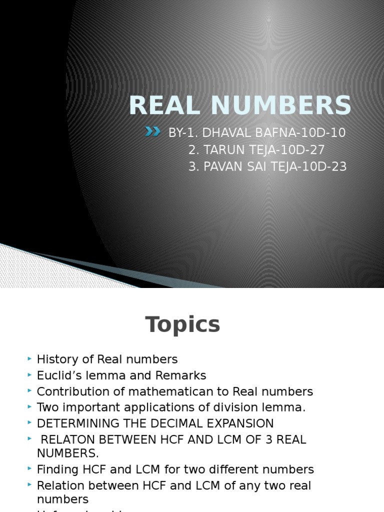 Real Numbers Ppt | Prime Number | Real Number