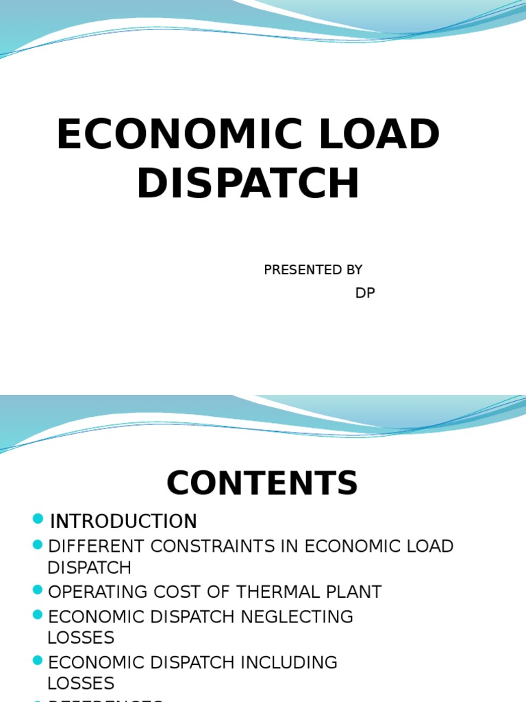 Economic Load Dispatch | Download Free PDF | Electric Power ...