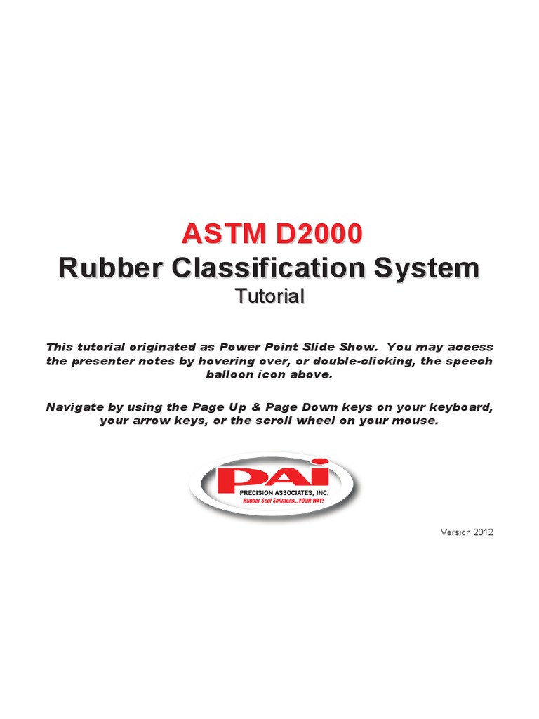 ASTM D2000 Tutorial 2012 | PDF | Building Engineering | Materials Science