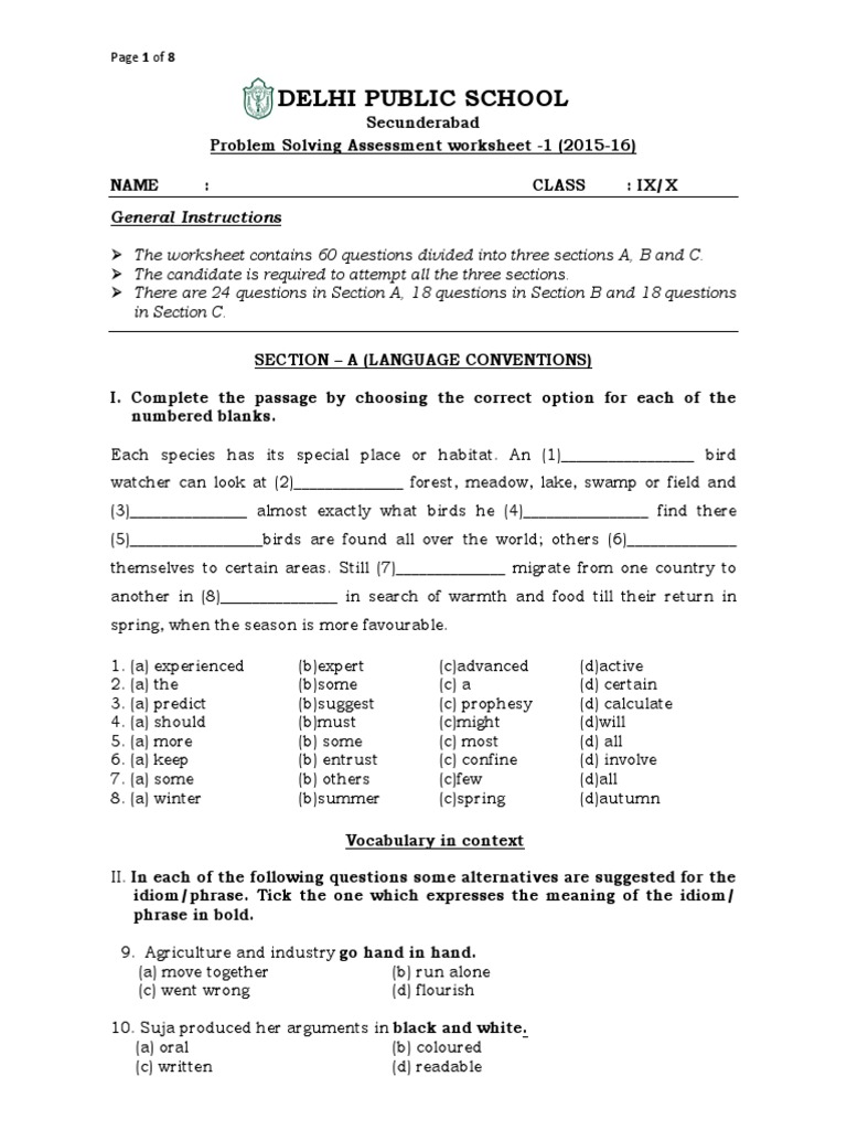 Psa Worksheet PDF | Download Free PDF | Biodiversity | Glucose