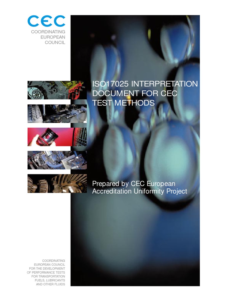 Iso17025 Interpretation Document For Cec Test Methods: Prepared by CEC ...