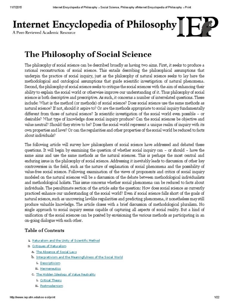 The Philosophy of Social Science PDF | PDF | Positivism | Frankfurt School