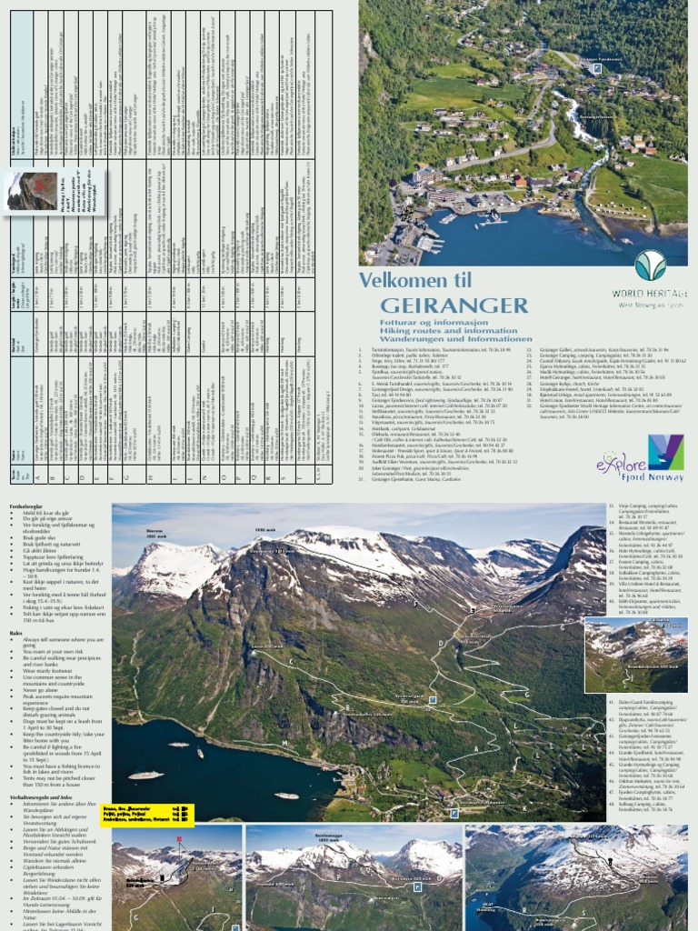 Hiking Routes Geiranger | Download Free PDF | Camping | Tourism