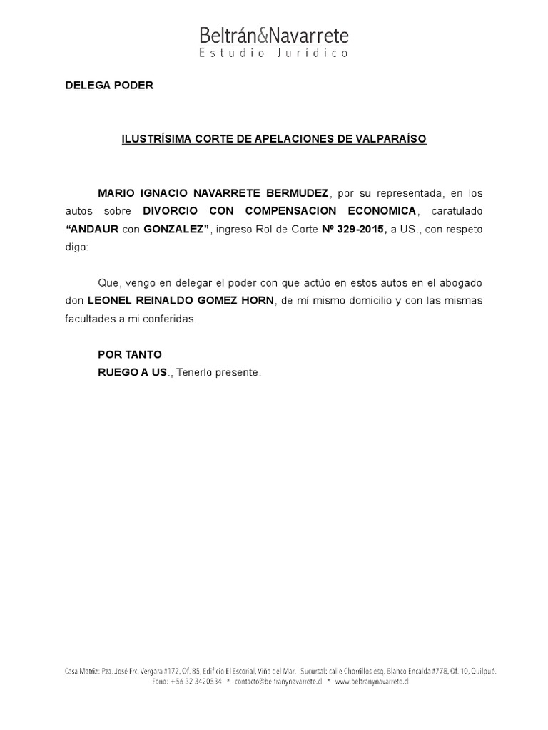 Delega Poder Corte | PDF | Derecho