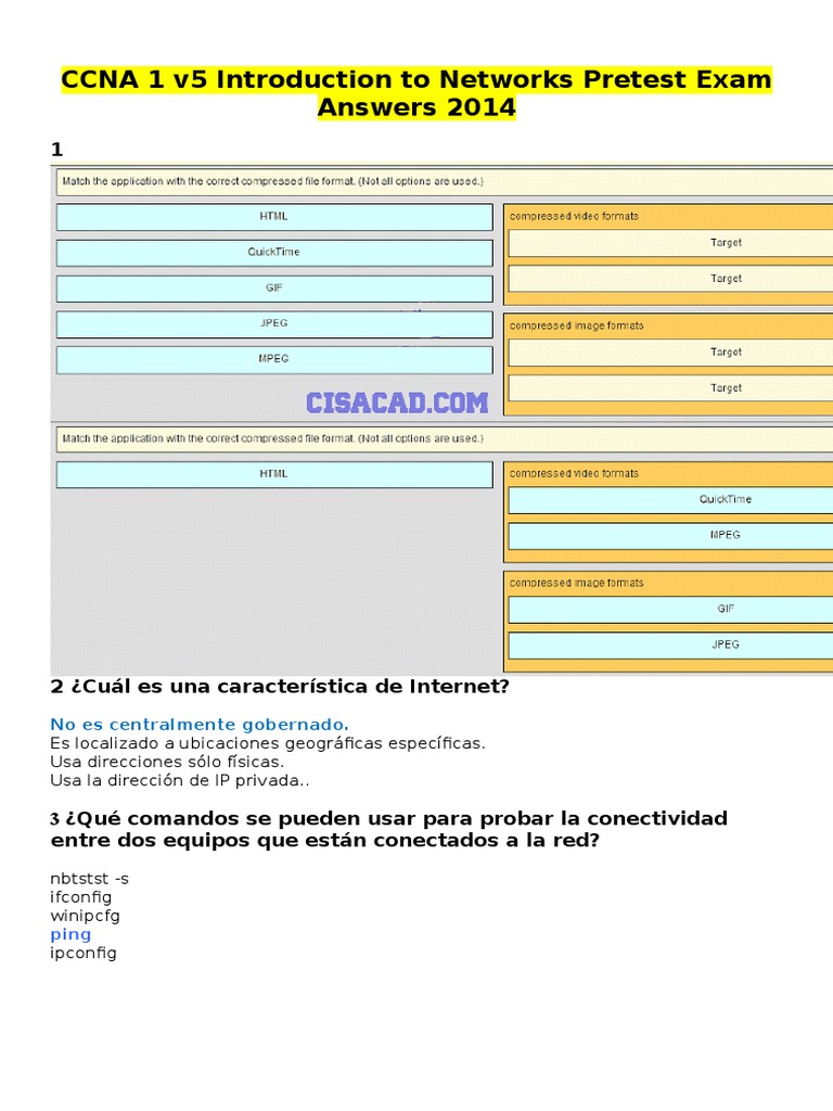 CCNA 1 Examen Final v5.0 | PDF | Red de computadoras | Enrutador (Computación)