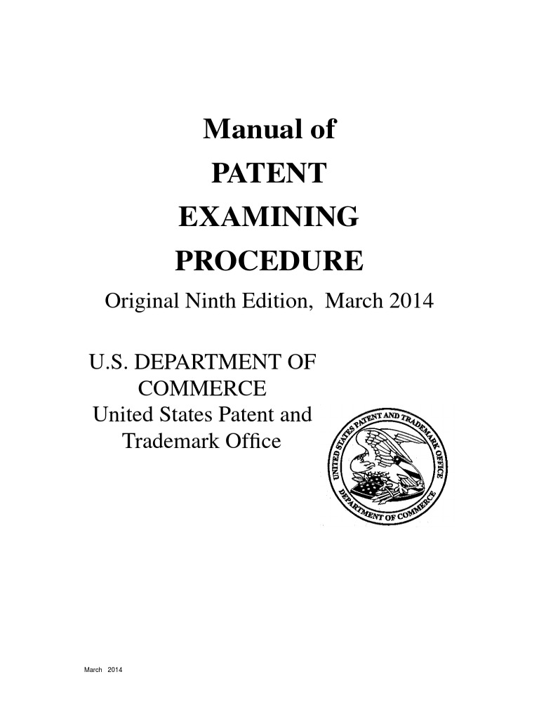 Manual of Patent Examining Procedure: Original Ninth Edition, March ...