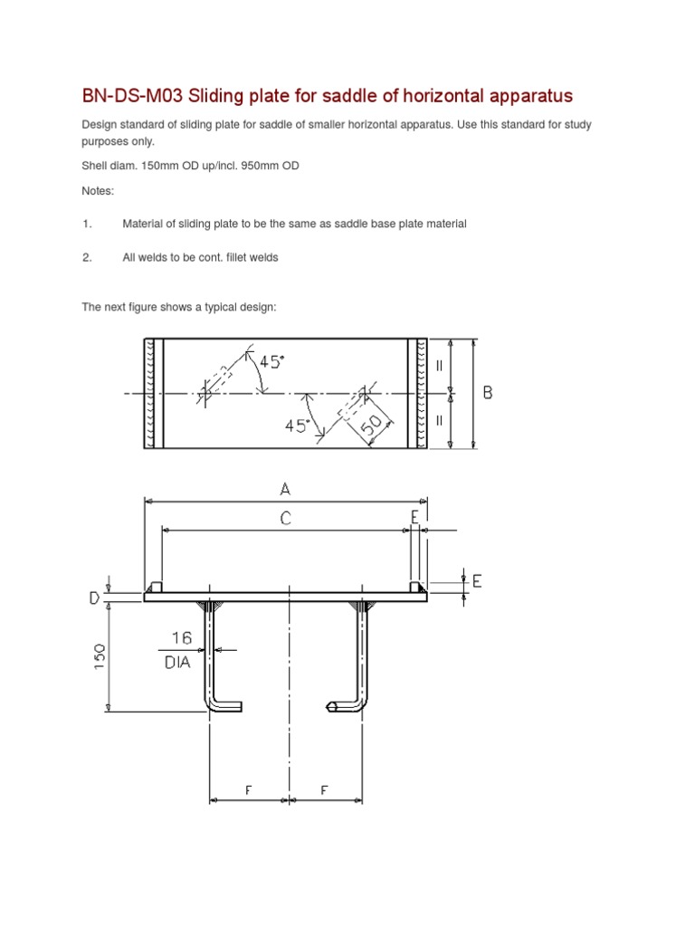 Sliding Plate Design for Horizontal Saddles | PDF | Technology ...