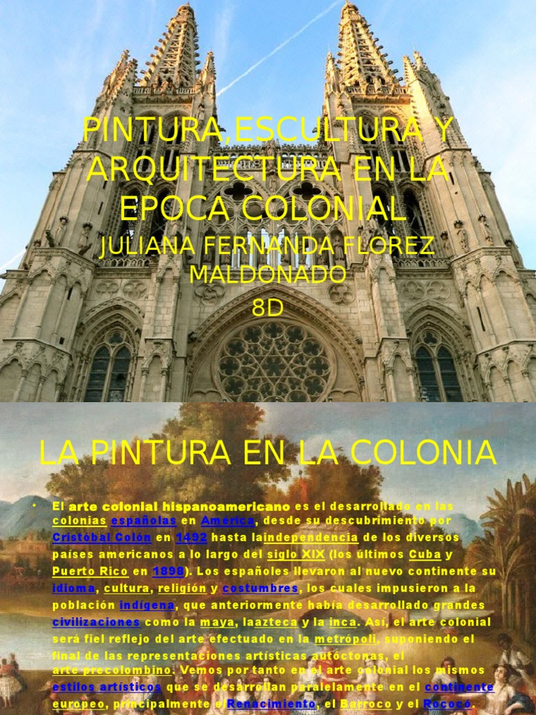 Pintura,Escultura y Arquitectura en La Epoca Colonial Juliana Florez ...