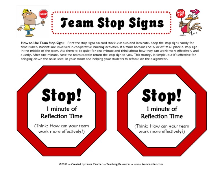 Effective Team Stop Sign Strategy | PDF | Language Arts & Discipline