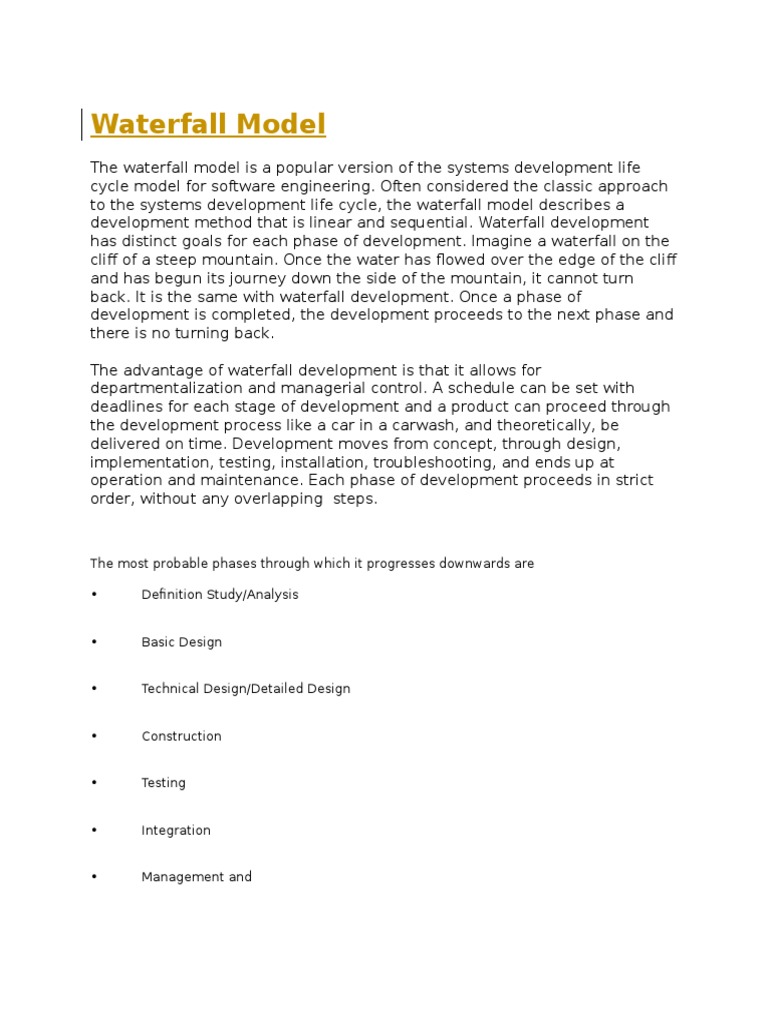 Waterfall Model | PDF | Software Development Process | Software Development