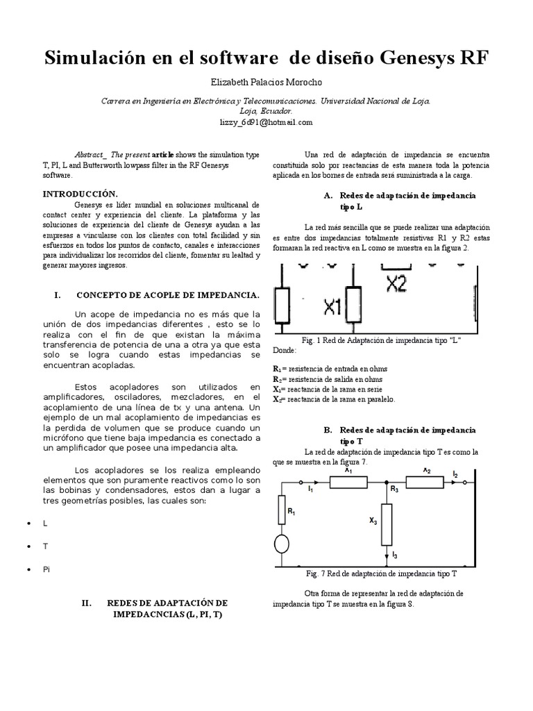 Simulación en El Software de Diseño Genesys RF | PDF | Resistencia ...