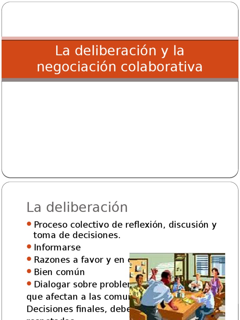 Deliberación y Negociación Colaborativa | PDF