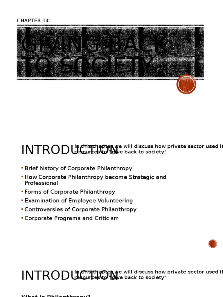 Giving Back To Society | PDF | Philanthropy | Volunteering