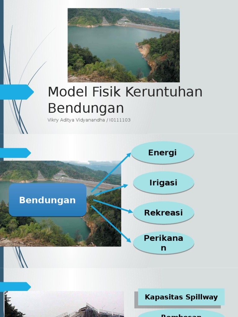 Presentasi Model Fisik Keruntuhan Bendungan | PDF