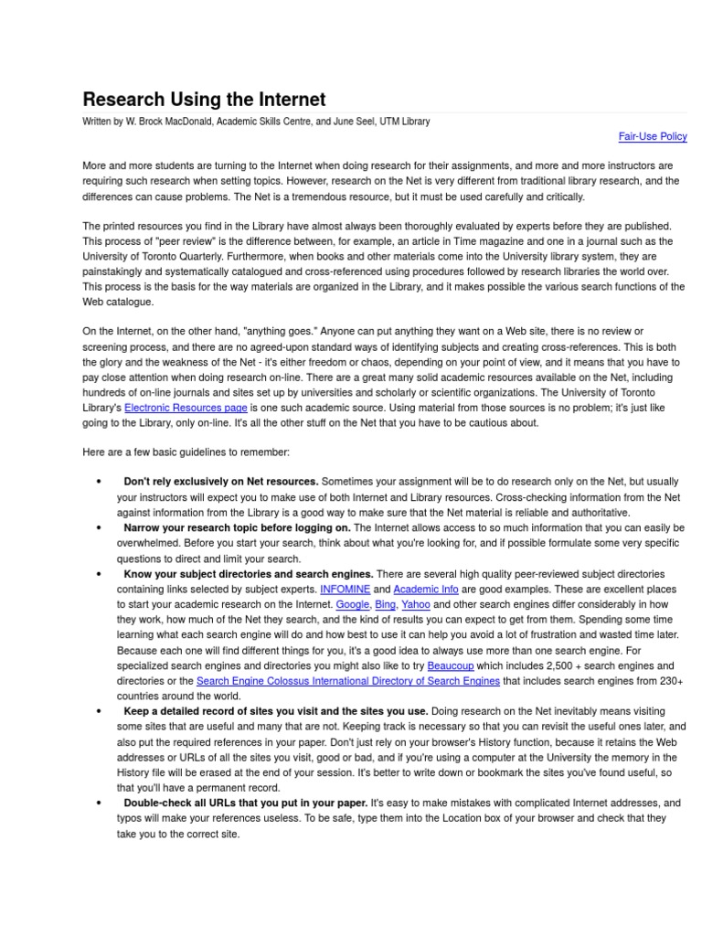 Effective Internet Research Strategies | PDF | World Wide Web ...