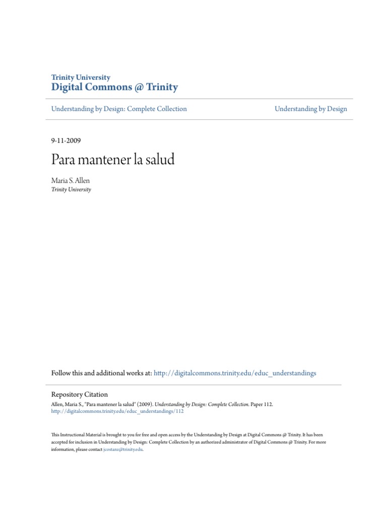 Para Mantener La Salud | PDF | Reading Comprehension | Nutrition
