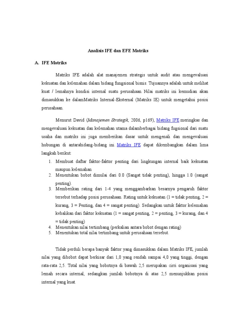 Analisis IFE Dan EFE | PDF