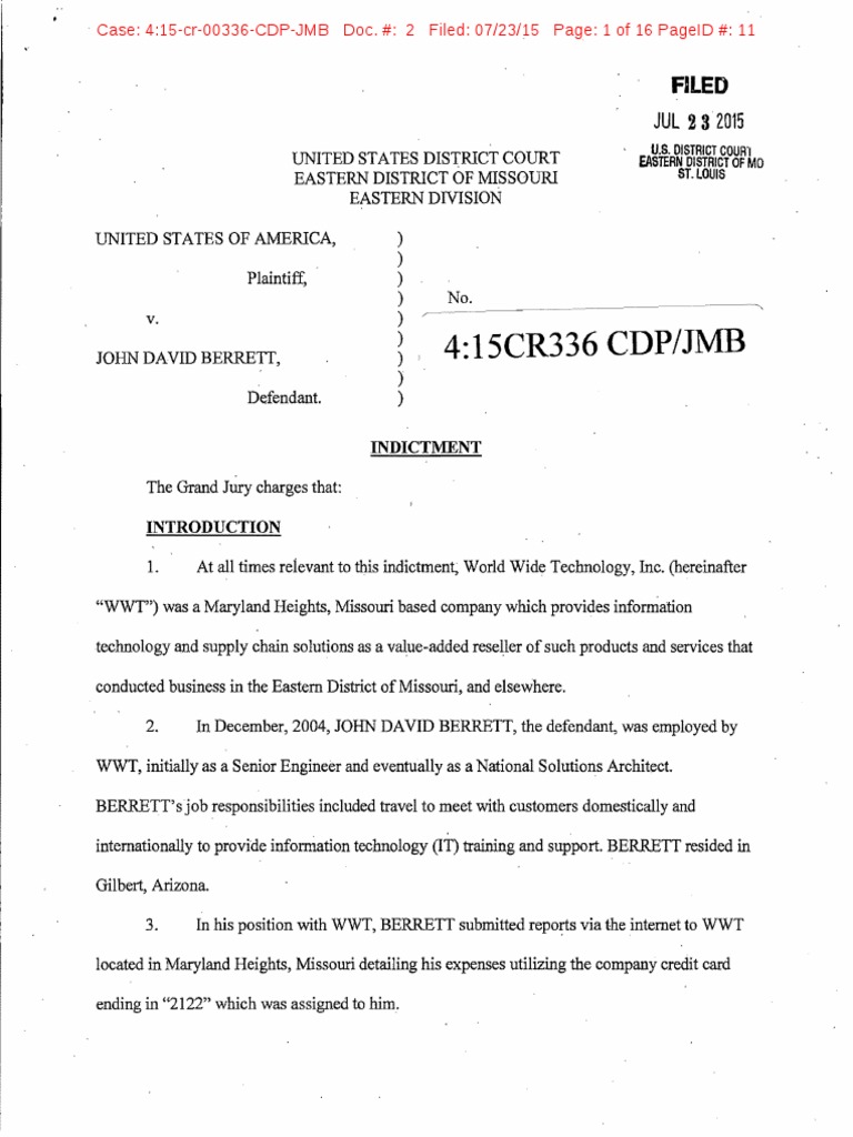 USA V John David Berrett | PDF | Mail And Wire Fraud | Fraud