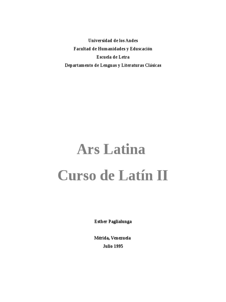 Ars Latina | PDF | Verbo | Predicado (Gramática)