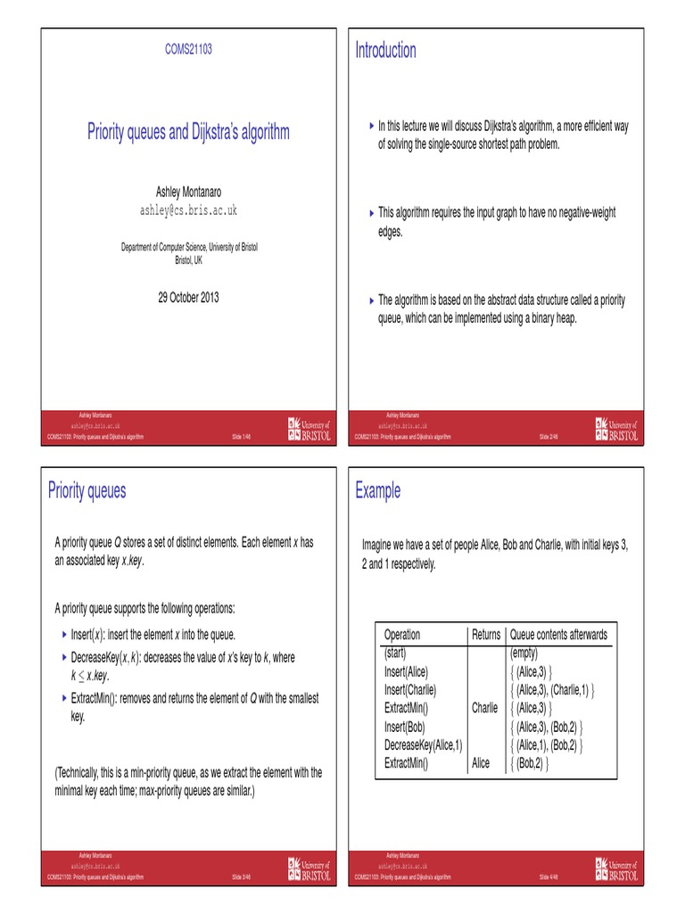 Dijkstra Con Priority Queue | PDF | Discrete Mathematics | Computer Science