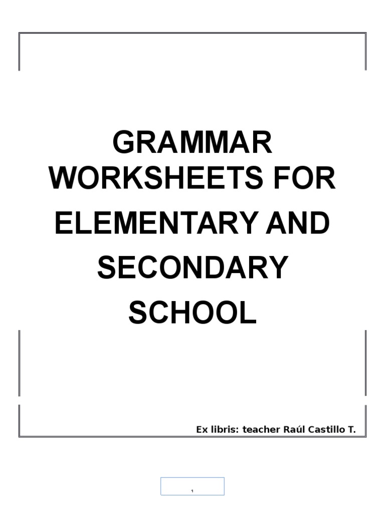 Grammar Worksheets for Students | PDF | Verb | Grammatical Tense