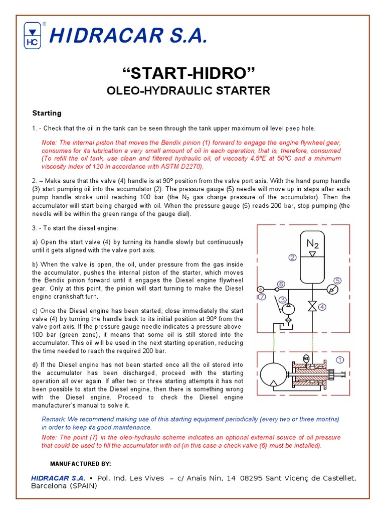 "Start-Hidro": Oleo-Hydraulic Starter | PDF | Machines | Engines
