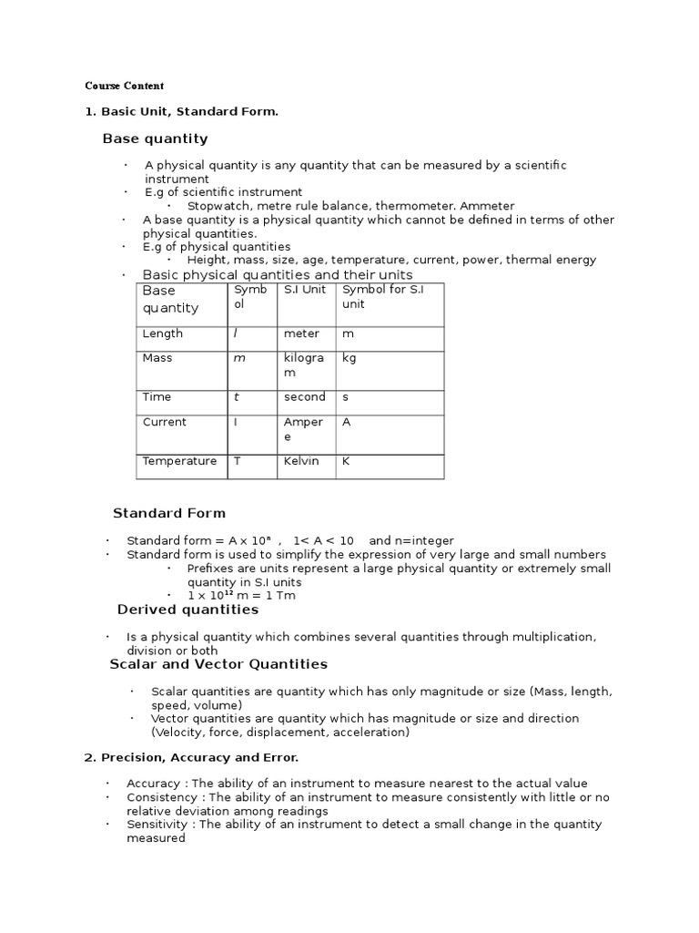 Base Quantity: Basic Physical Quantities and Their Units Base Quantity ...