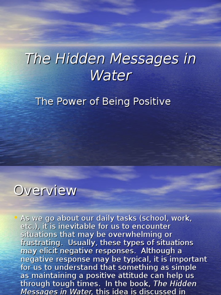 The Hidden Messages in Water - Website | PDF | Water | Psychological ...