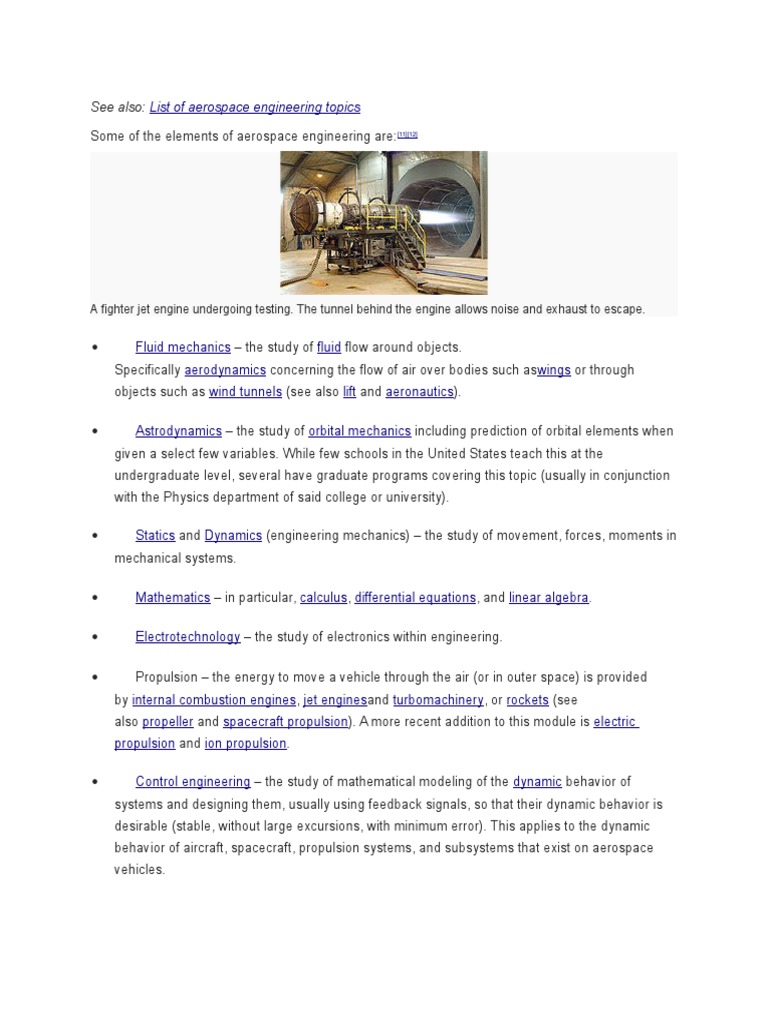List of Aerospace Engineering Topics: See Also | PDF | Spacecraft ...