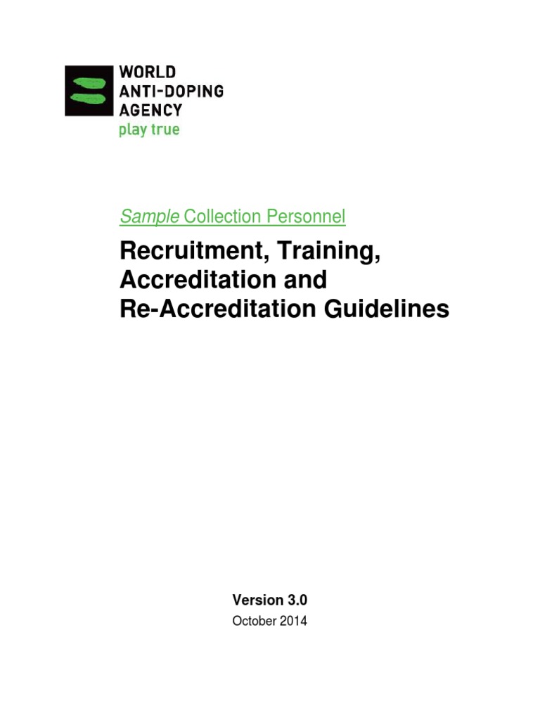Wada Guidelines Sample Collection Personnel 2014 v1.0 en | PDF | Doping ...