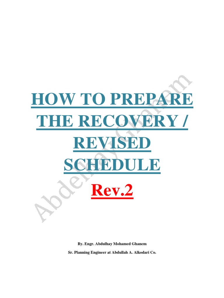 A Step-by-Step Guide to Creating an Accurate Recovery Schedule in ...