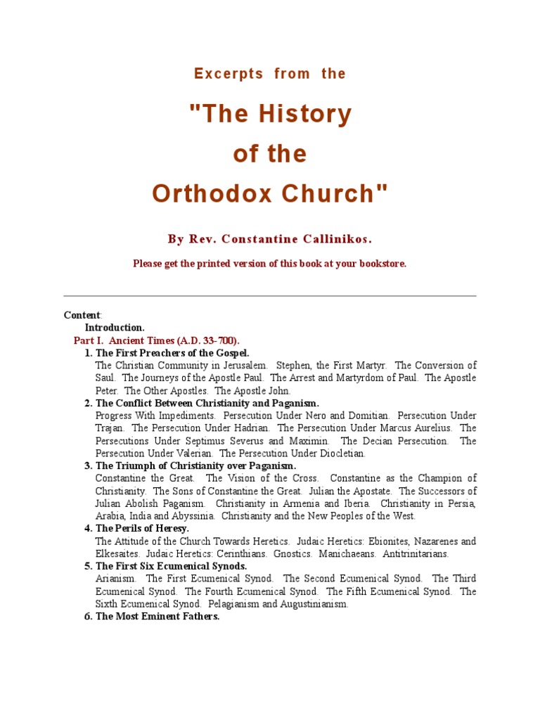History of The Orthodox Church | PDF | Paul The Apostle | Saint Peter