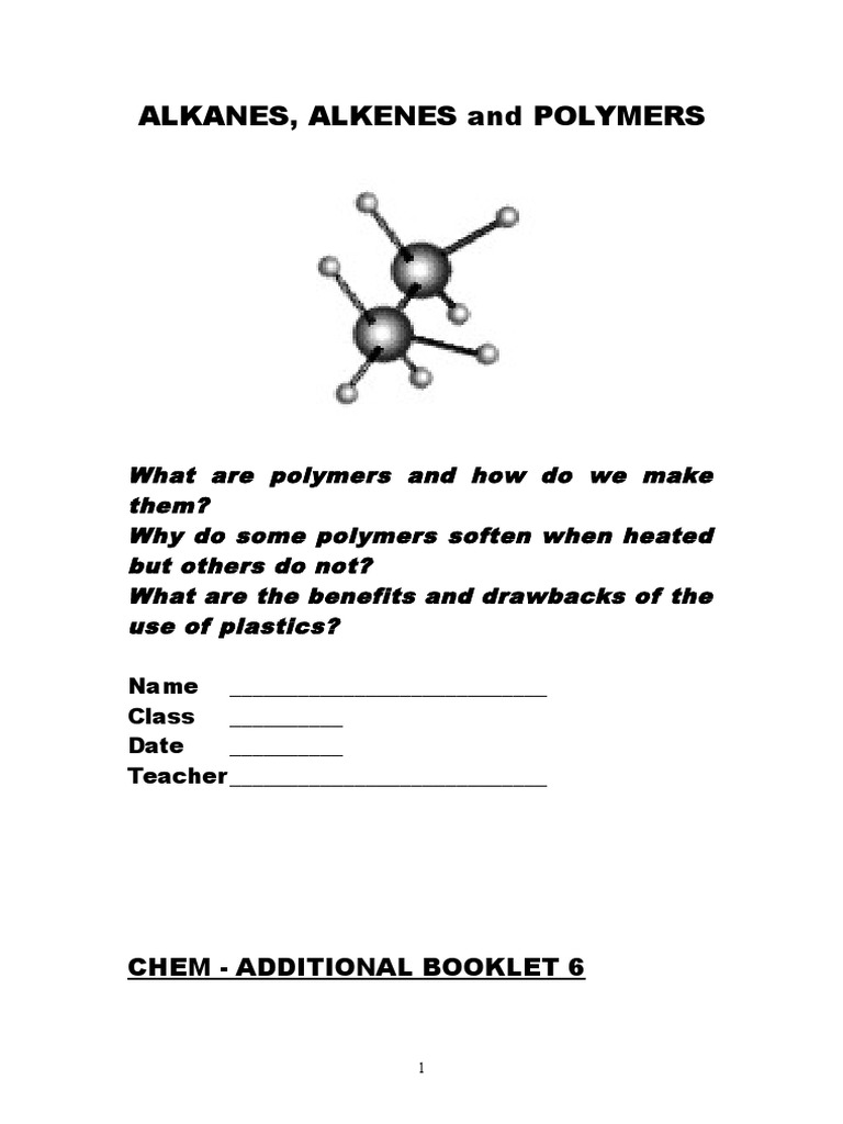 Alkanes Alkenes and Polymers | PDF | Alkene | Cracking (Chemistry)