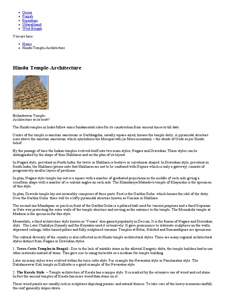 Temples of India | PDF | Style | Hindu Worship