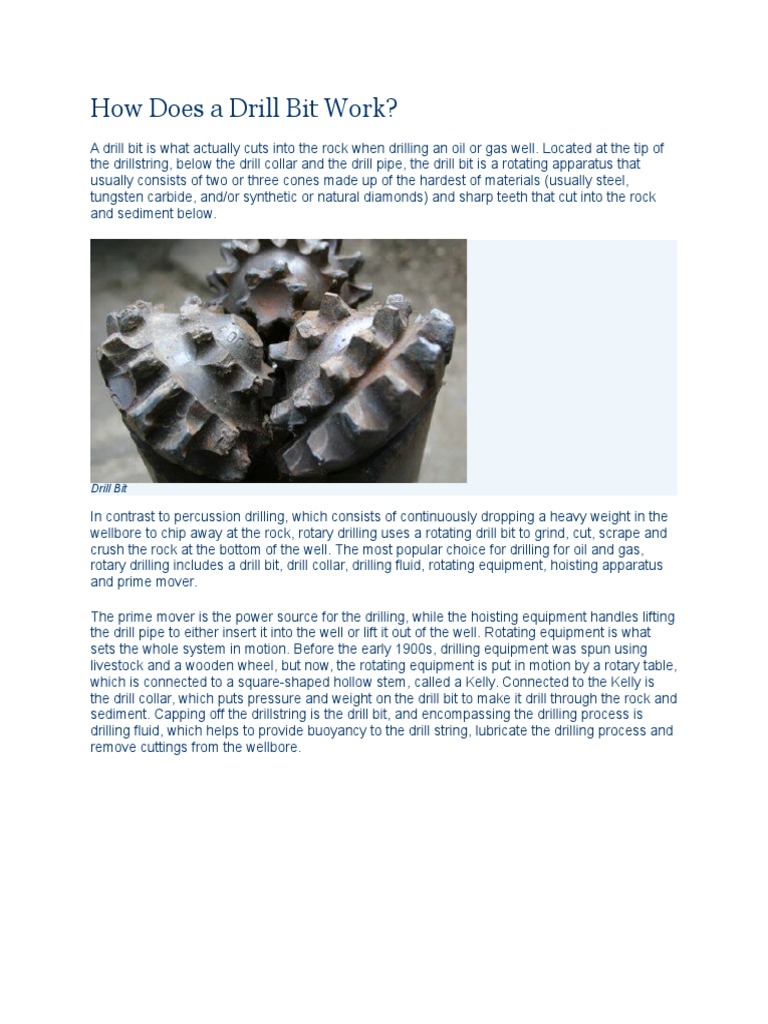 How Does A Drill Bit Work | Download Free PDF | Drill | Drilling