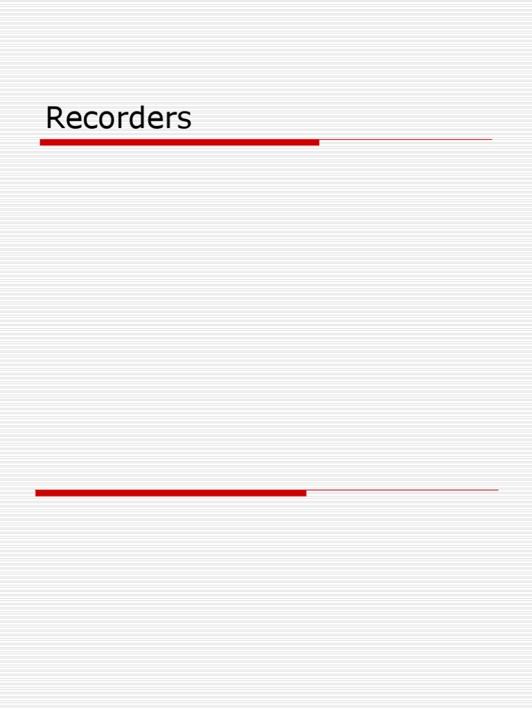 Recorders | PDF | Electronic Engineering | Manufactured Goods