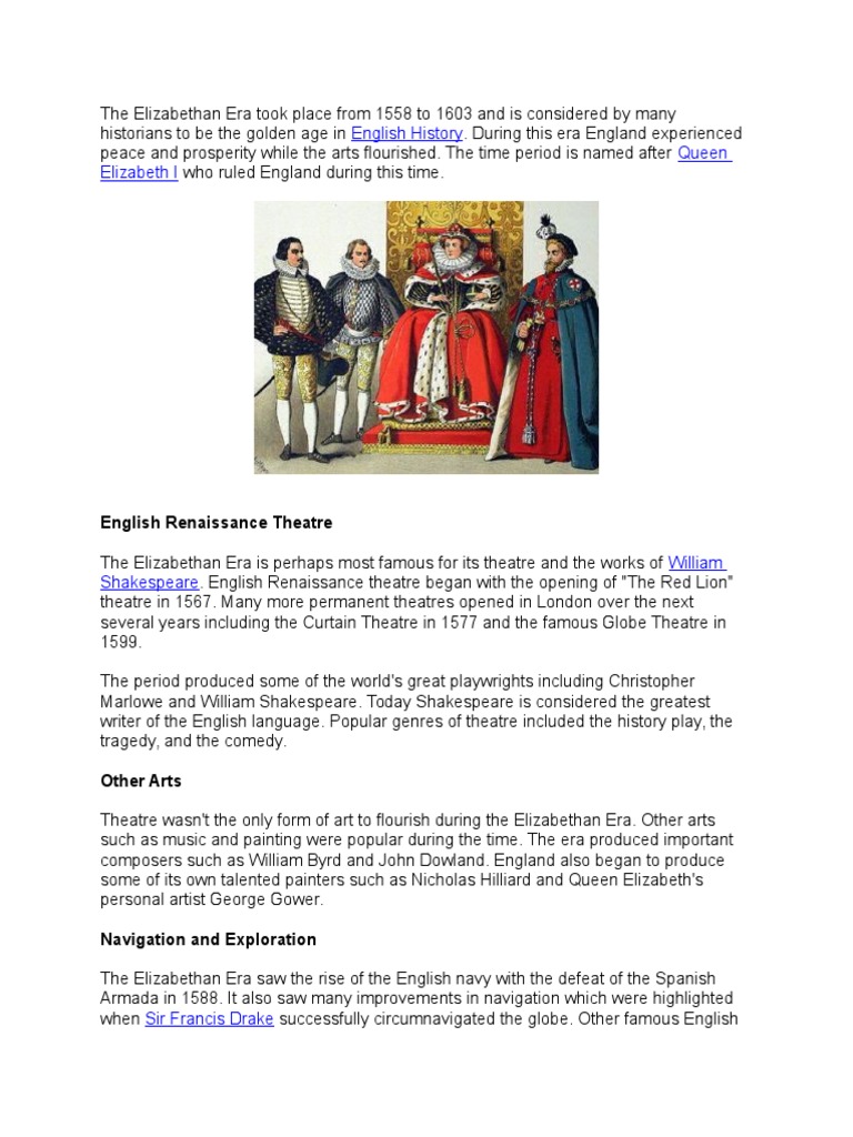 English History Queen Elizabeth I | PDF | Elizabethan Era | Elizabeth I ...