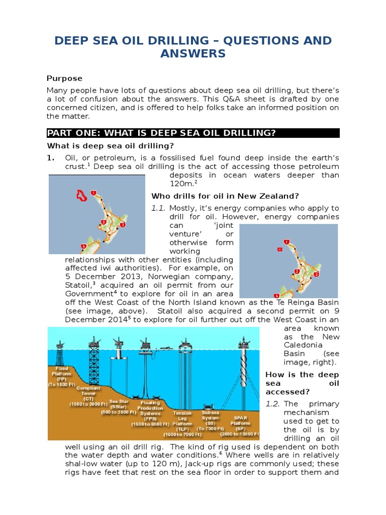 Question and Answer Sheet - Deep Sea Oil Drilling - Jan2015 | PDF ...