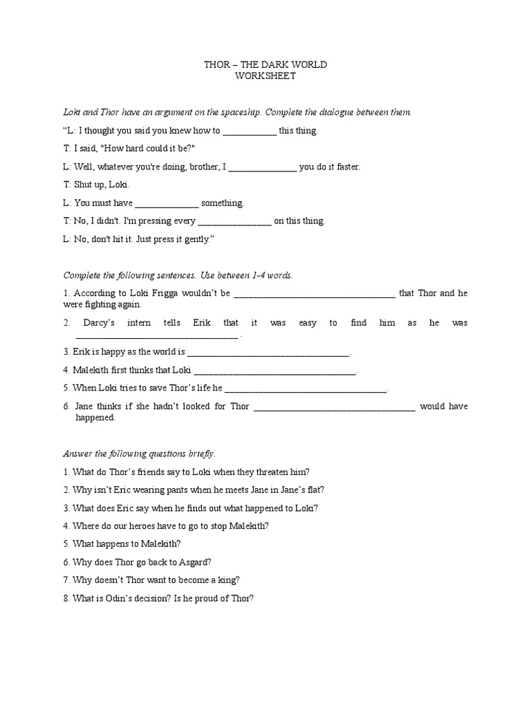 Thor | PDF | Language Arts & Discipline