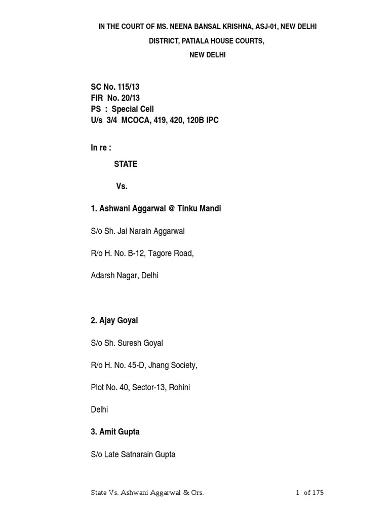 IPL Spot Fixing Case, Delhi Sessions Court Discharge Order | PDF ...