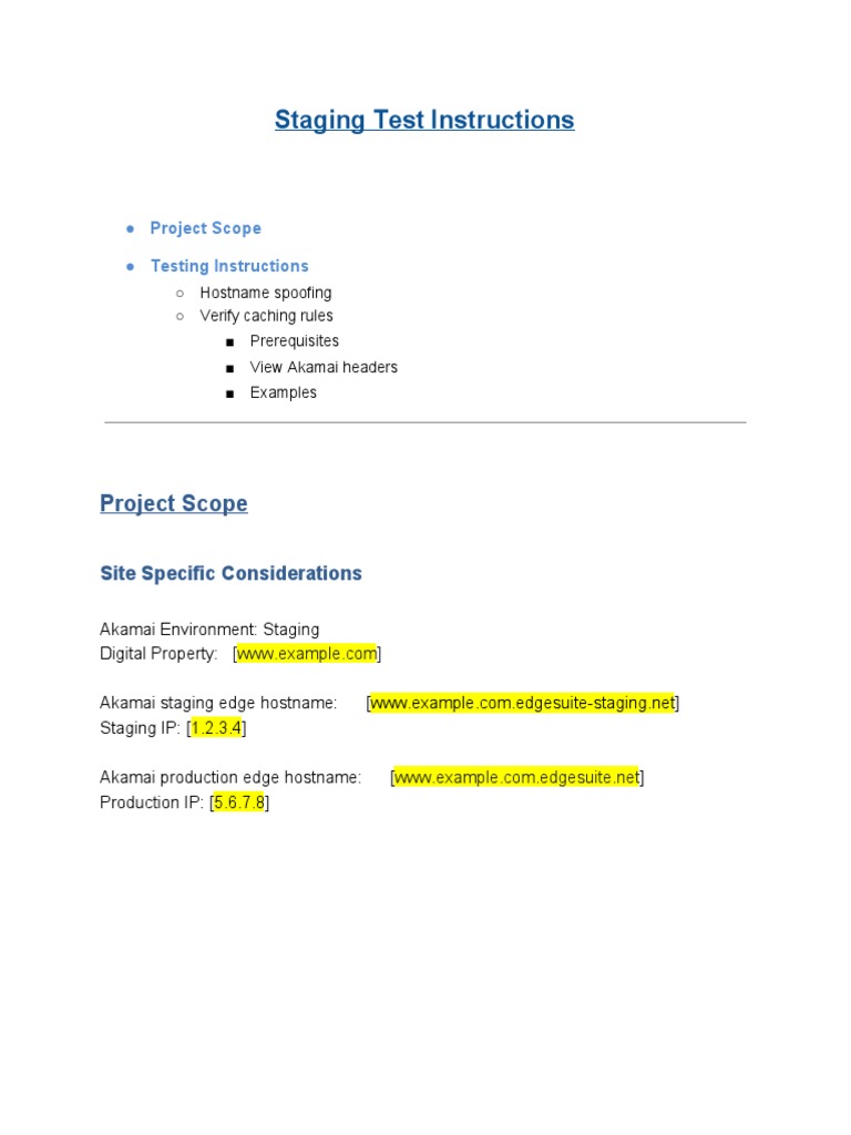 Akamai Staging Test Guide | PDF | Hypertext Transfer Protocol | Web Browser