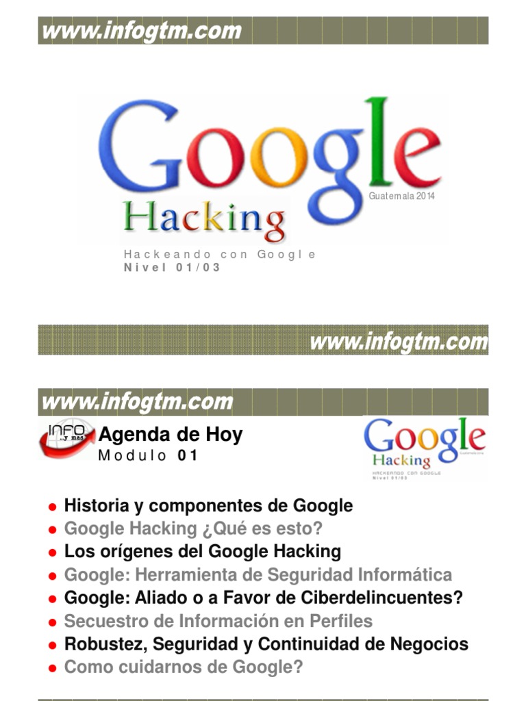 Manual de Google Hacking | PDF | Google | Contraseña